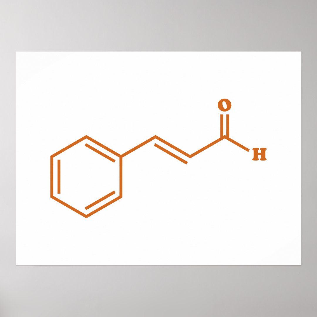 Cinnamon Cinnamaldehyde Molecular Chemical Formula Poster | Zazzle