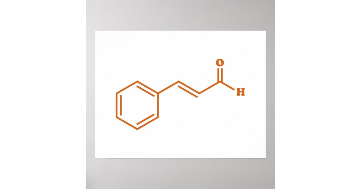 Cinnamon Cinnamaldehyde Molecular Chemical Formula Poster | Zazzle
