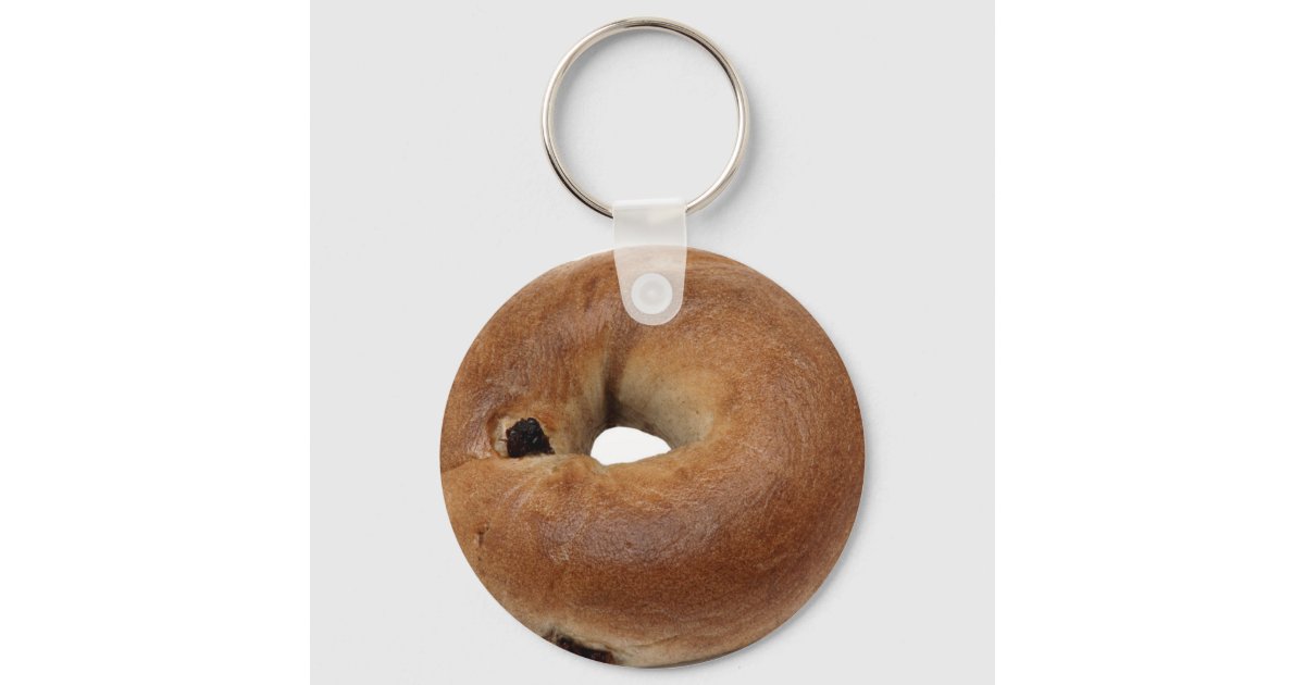 Cinnamon Raisin Bagel Keychain | Zazzle