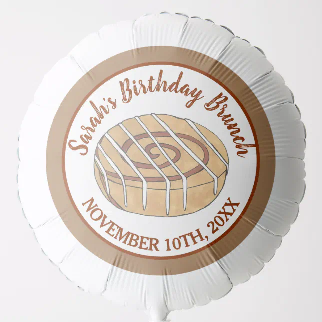 Cinnamon Roll Bun Pastry Birthday Party Brunch Balloon | Zazzle