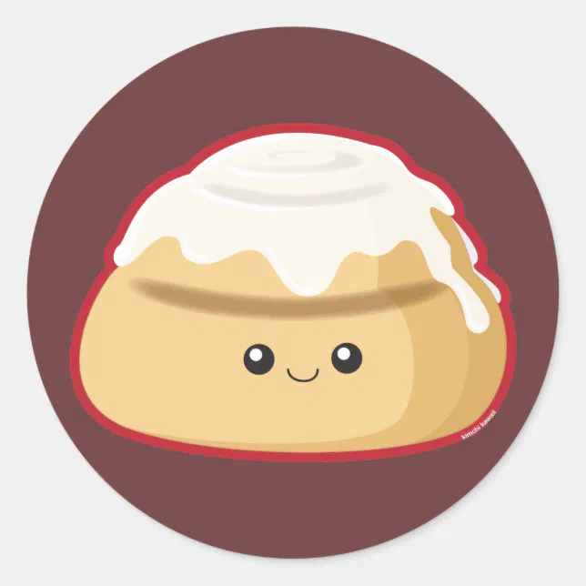 Cinnamon Roll Classic Round Sticker | Zazzle