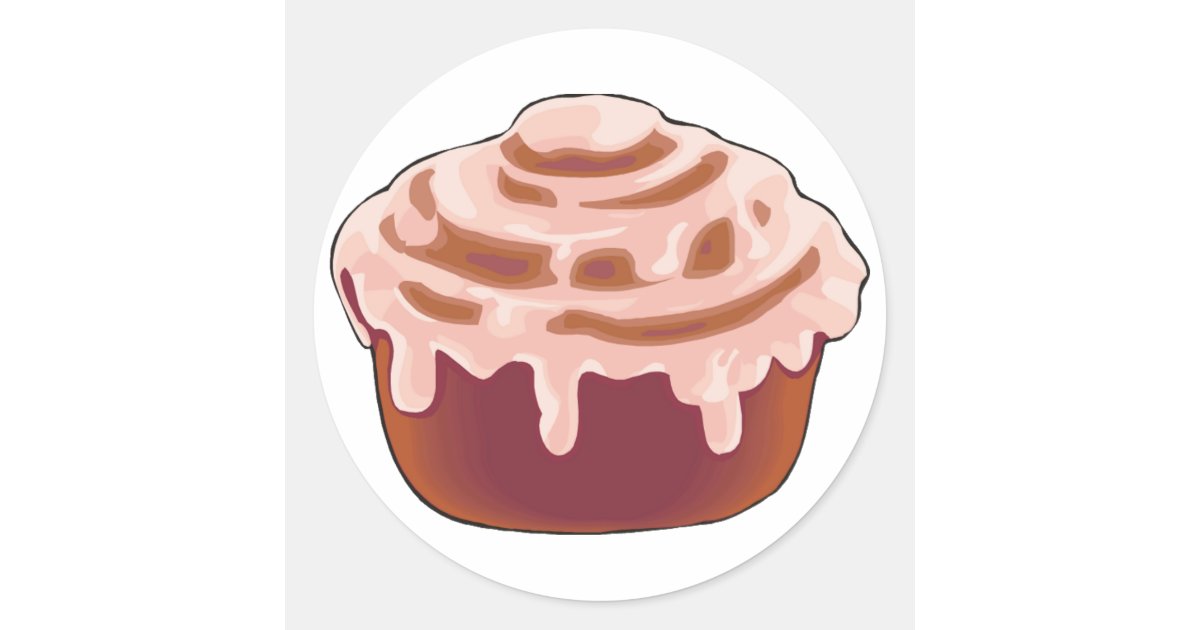 Cinnamon Roll Classic Round Sticker | Zazzle
