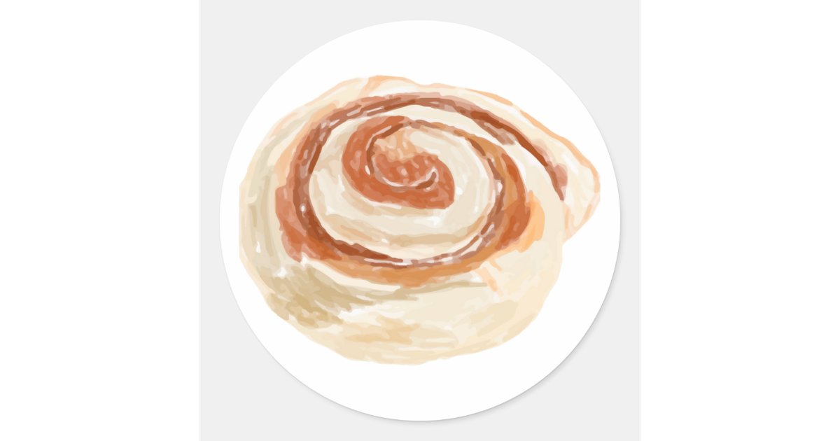 Cinnamon Roll Classic Round Sticker | Zazzle