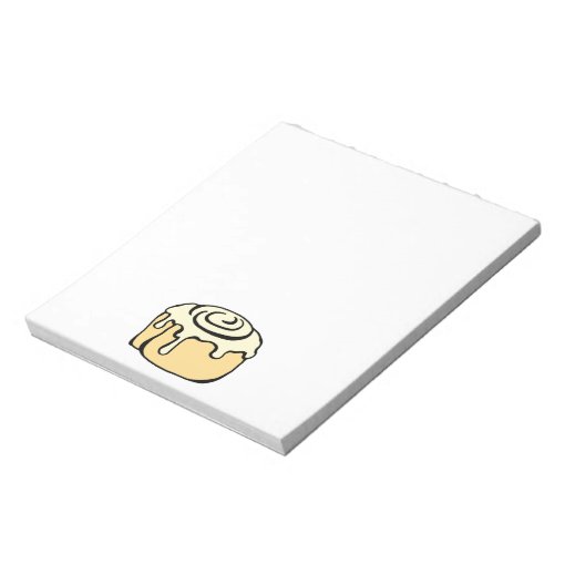 Cinnamon Roll Honey Bun Cute Cartoon Design Notepad | Zazzle