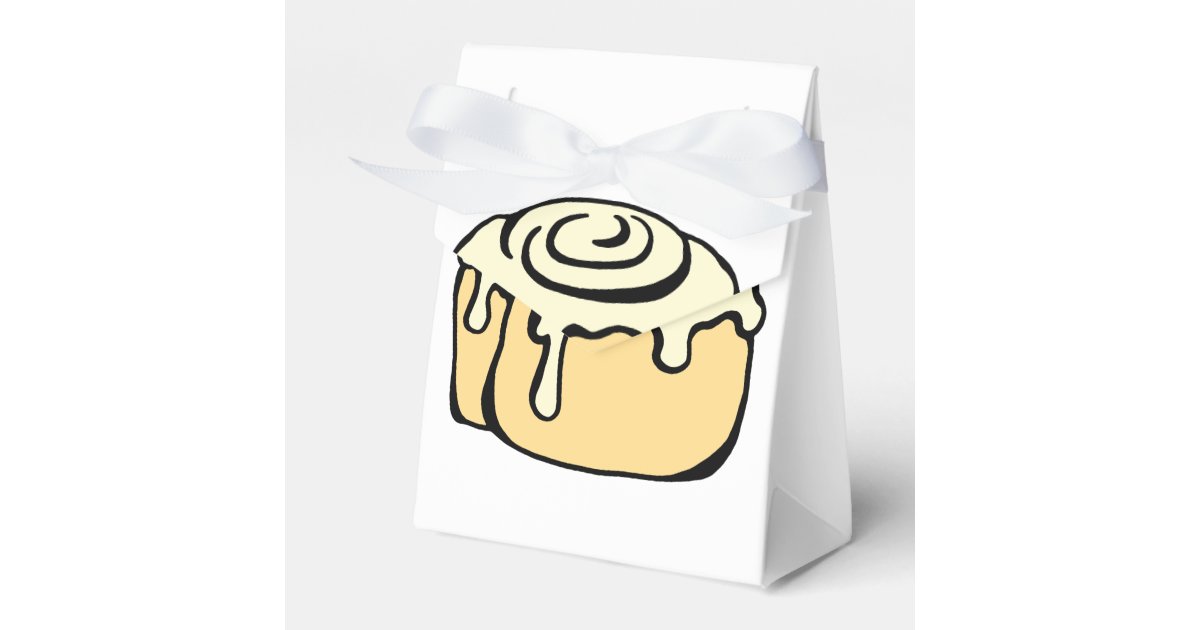Cinnamon Roll Honey Bun White Cartoon Design Cute Favor Boxes | Zazzle