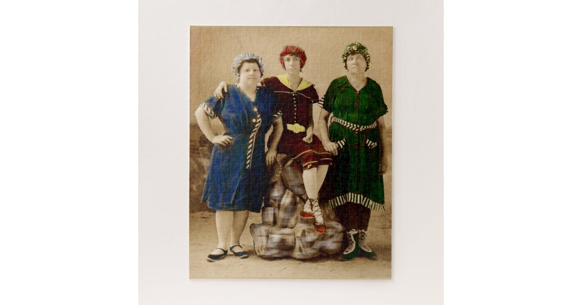 circa 1910 Atlantic City bathing beauties RPPC Jigsaw Puzzle | Zazzle