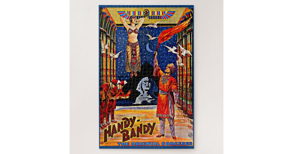 circa 1920 Handy-Bandy magician poster Jigsaw Puzzle | Zazzle