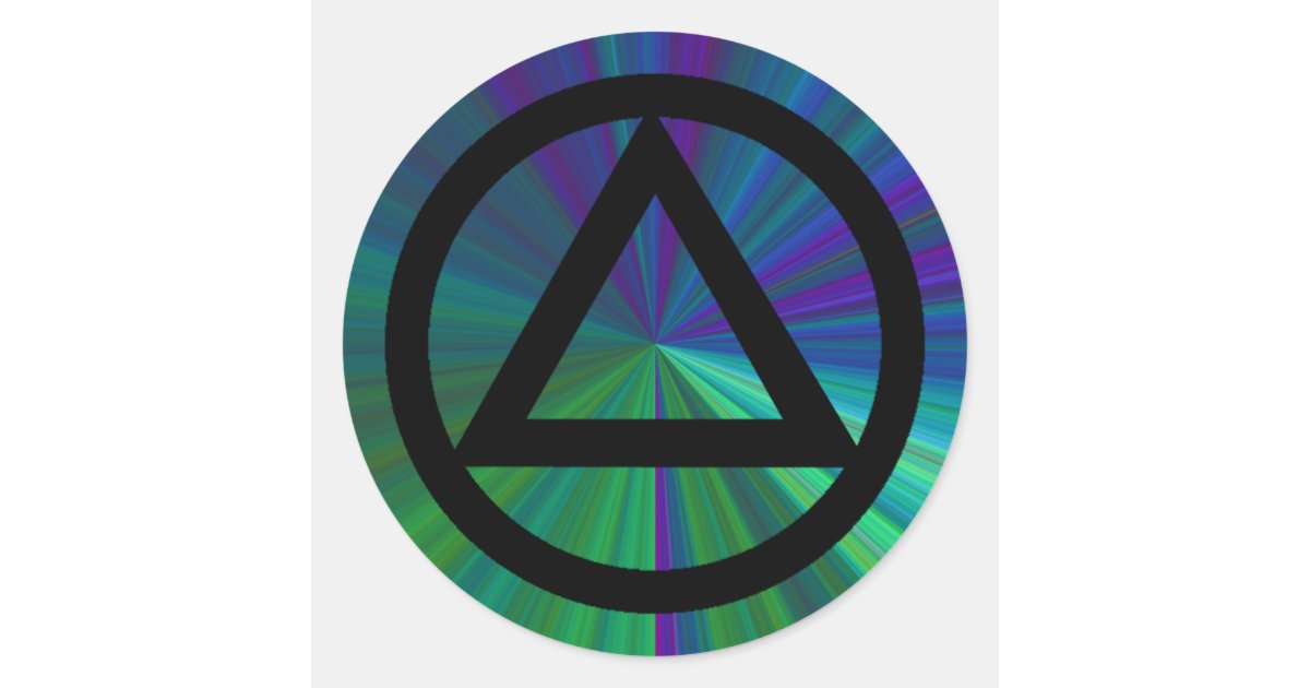 Circle and Triangle Recovery Sobriety Sticker | Zazzle