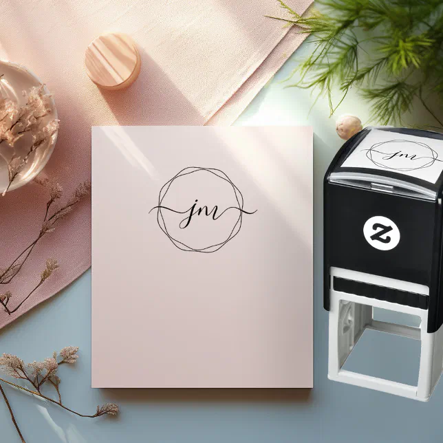 Circle-Art,Monogram, Handwriting Stamp | Zazzle