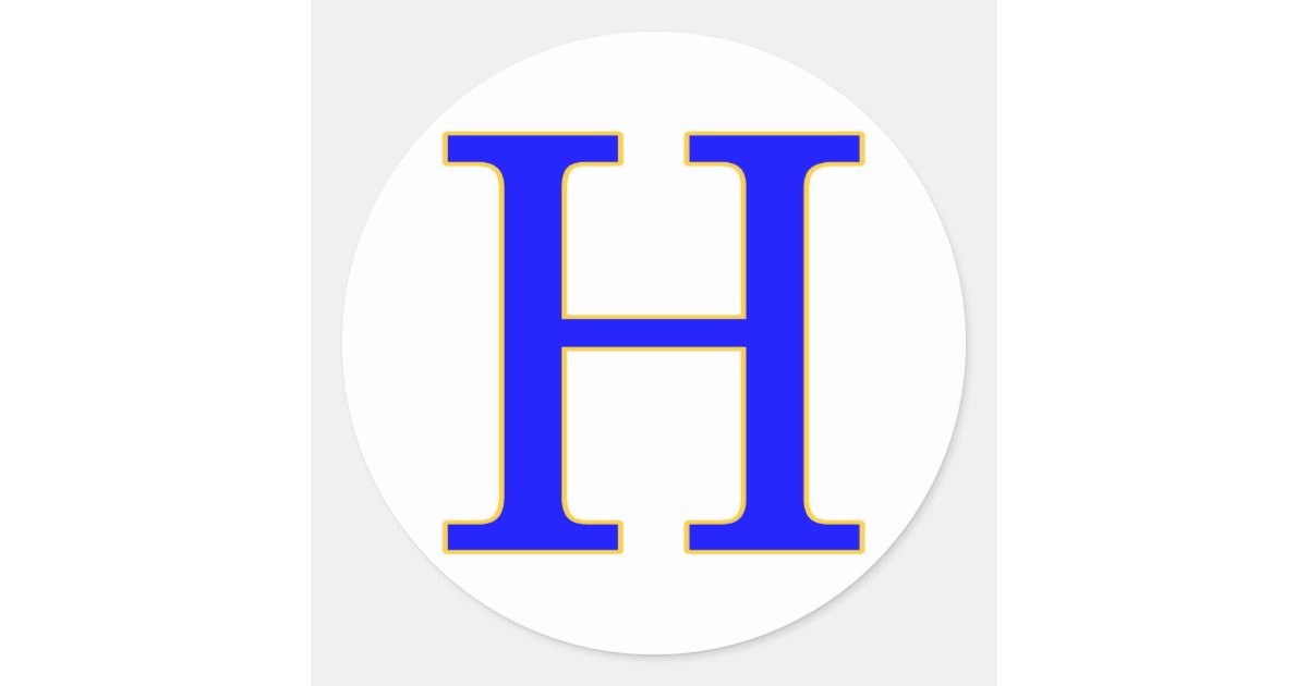 Circle Blue Letter H Sticker | Zazzle