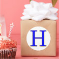Circle Blue Letter H Sticker | Zazzle