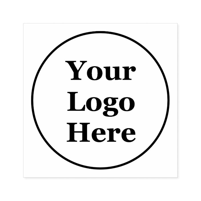 Circle Border Add Your Logo Here Rubber Stamp | Zazzle.com