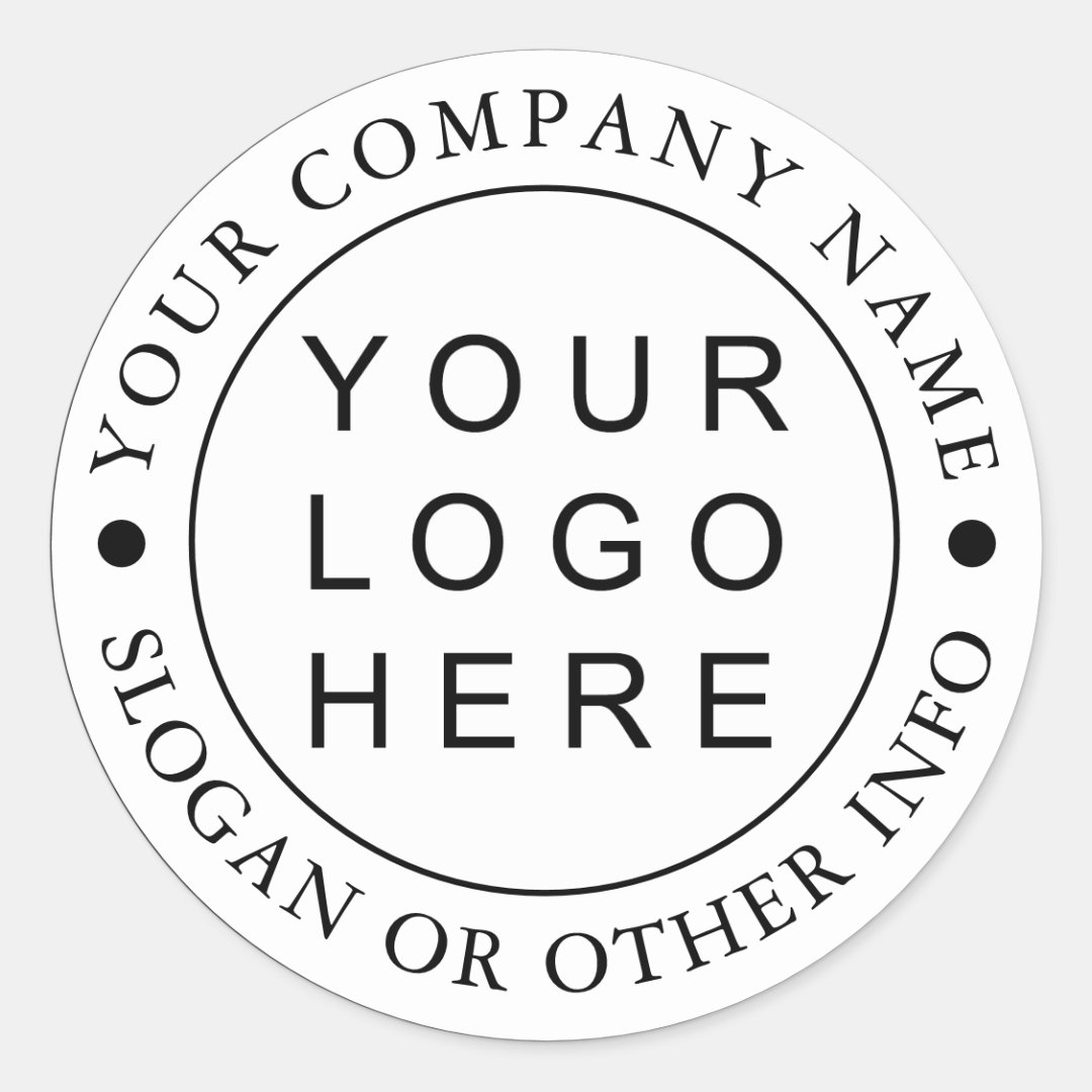 Circle Business Logo Custom Classic Round Sticker | Zazzle