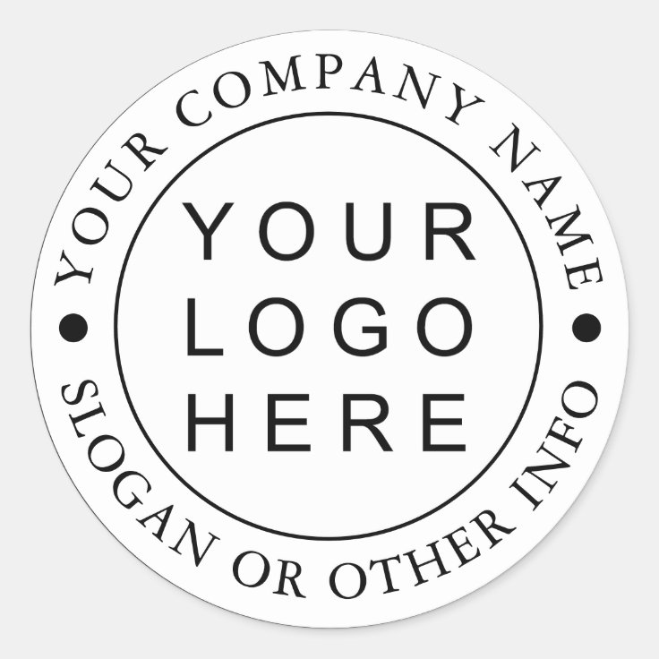 Circle Business Logo Custom Classic Round Sticker | Zazzle