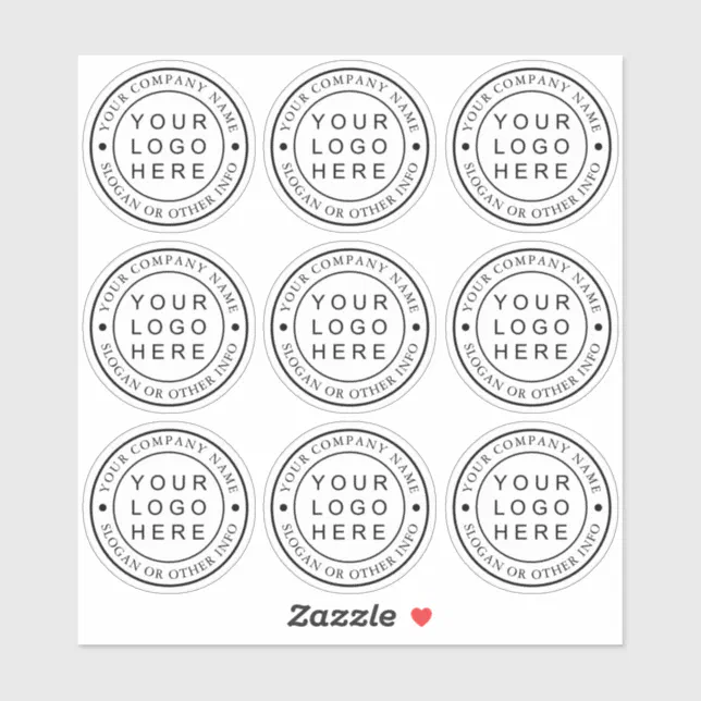 Circle Business Logo Custom Clear Sticker | Zazzle