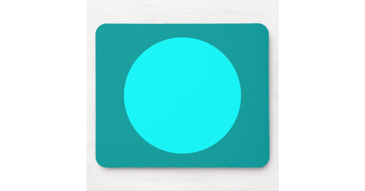 Circle - Cyan and Ocean Green Mouse Pad | Zazzle