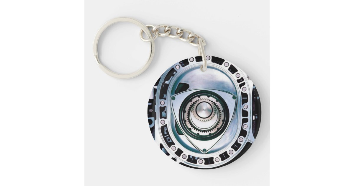 Circle (double-sided) Rotary Keychain | Zazzle