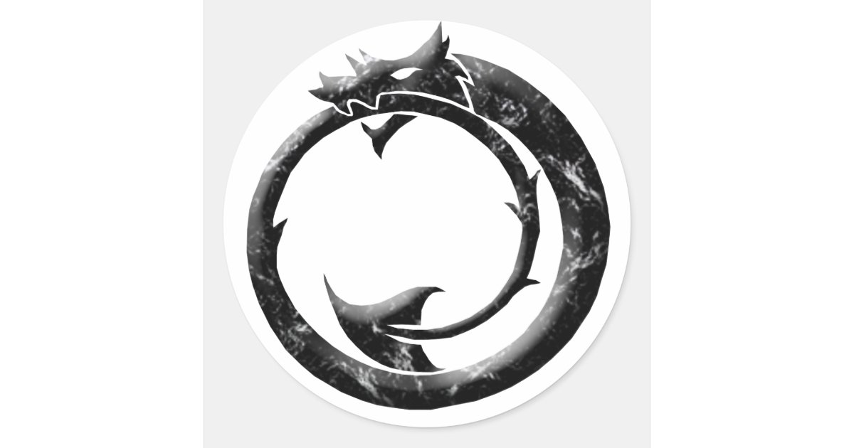 Circle Dragon Classic Round Sticker | Zazzle