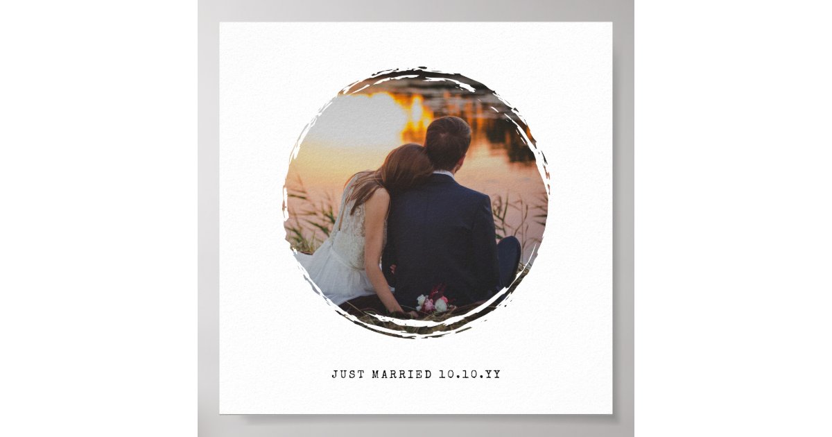 Circle Frame Paint Splotch Photo Love Poster | Zazzle
