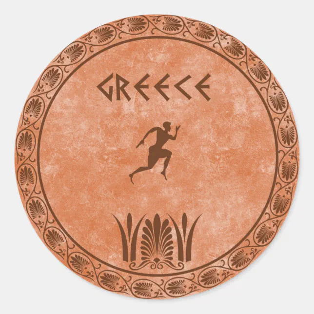circle Greek design Classic Round Sticker | Zazzle