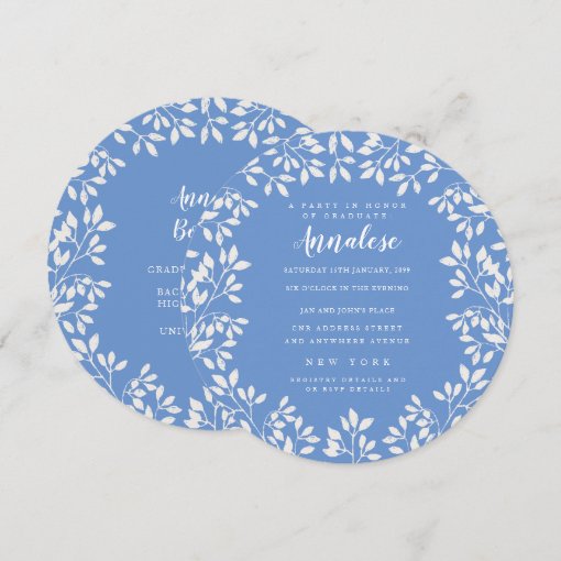 Circle Laurel Wreath Leaves Graduation Party Invitation | Zazzle