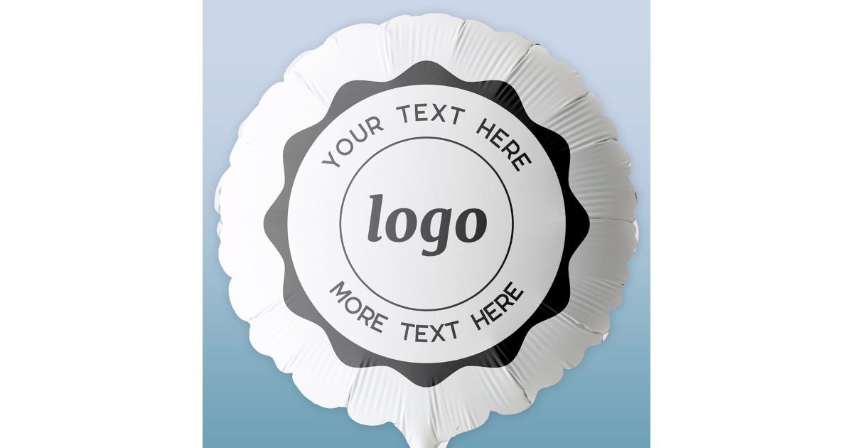 Circle Logo With Text Business Promotional Balloon | Zazzle