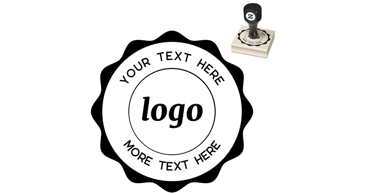 Circle Logo With Text Business Rubber Stamp | Zazzle