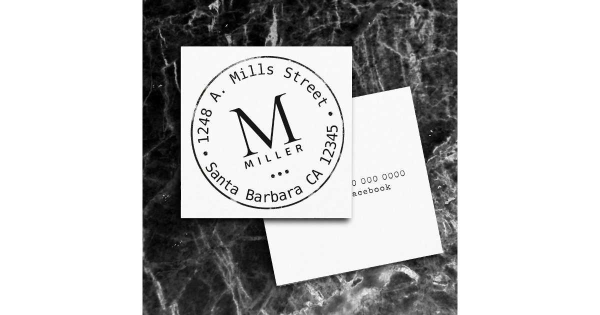 Circle Monogram Square Business Card | Zazzle