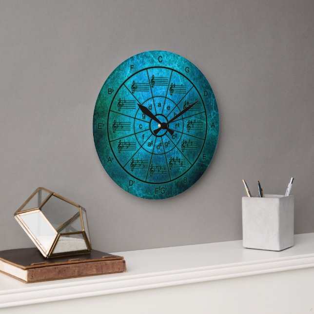peacock blue clock