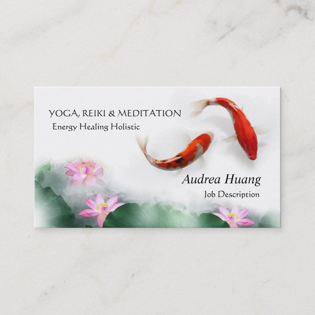 Circle of Life Oriental Zen Feng Shui Koi & Lotus Business Card | Zazzle