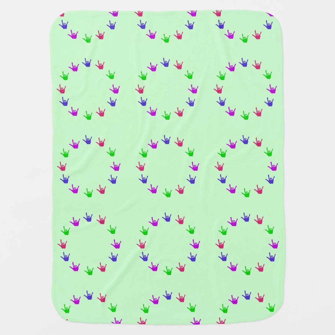 Circle of love sign language hands, baby blankets | Zazzle