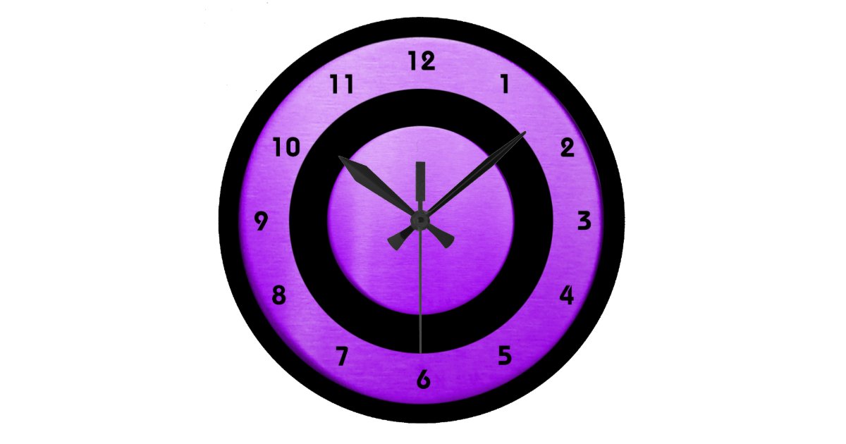 Circle-purple-black - Wall Clock | Zazzle.com