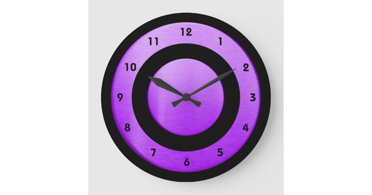 Circle-purple-black - Wall Clock | Zazzle