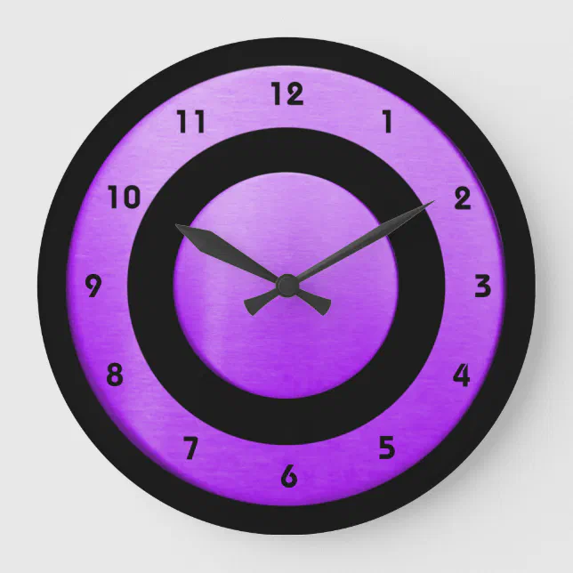 Circle-purple-black - Wall Clock | Zazzle
