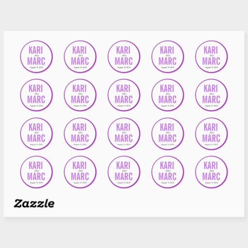 Circle Rim Outline Favor Decal | purple Classic Round Sticker | Zazzle