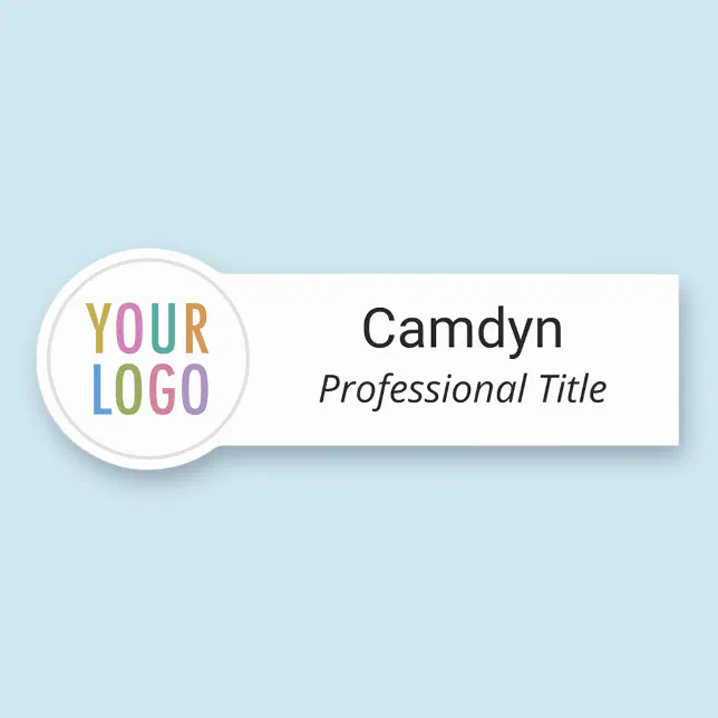 Circle Shaped Custom Business Logo Staff Employee Name Tag | Zazzle
