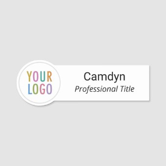 Circle Shaped Custom Business Logo Staff Employee Name Tag | Zazzle