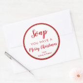 Circle Soap Label, Christmas Holidays Red & Green Classic Round Sticker ...
