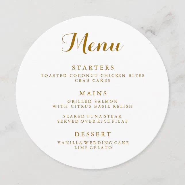 Circle Wedding Menu | Zazzle