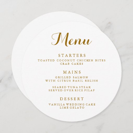 Circle Wedding Menu | Zazzle