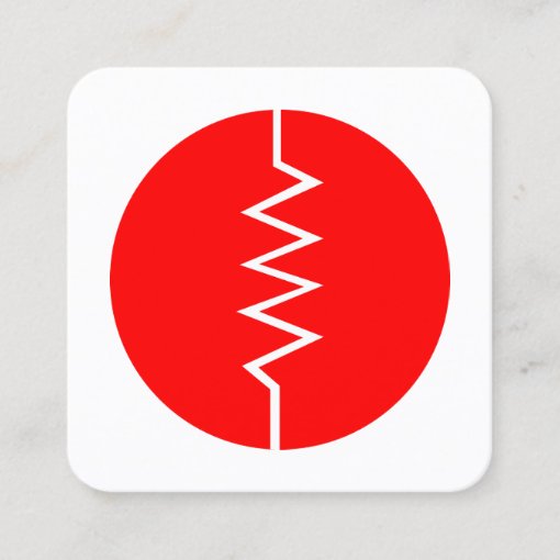 Circled Resistor Symbol - Red and White Square Business Card | Zazzle