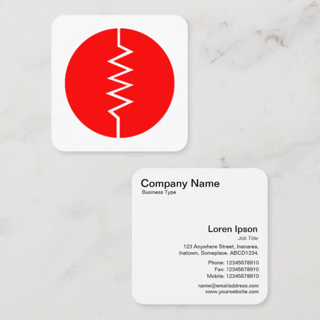 Circled Resistor Symbol - Red and White Square Business Card | Zazzle