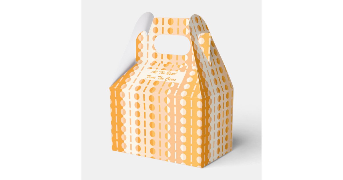 Circles on Stripes-Orange Peach Ombre Gable Favor Boxes | Zazzle