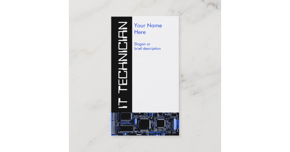 Circuit Blue 2 'IT Technician' business card | Zazzle