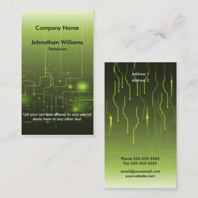 Circuit Board 2 Business Cards | Zazzle