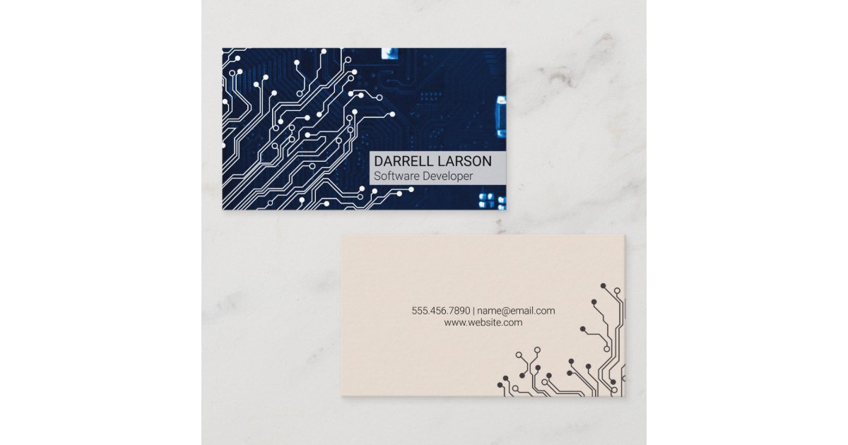 Circuit Board and Nodes | Engineer Business Card | Zazzle