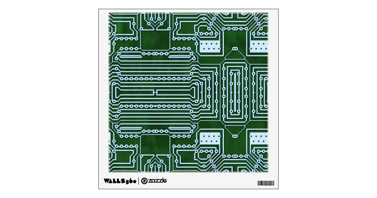 Circuit Board Background Wall Decal | Zazzle