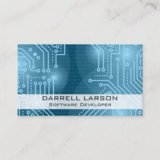 Circuit Board | Binary Code Business Card | Zazzle