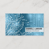 Circuit Board | Blue Lights Code Matrix Business Card | Zazzle
