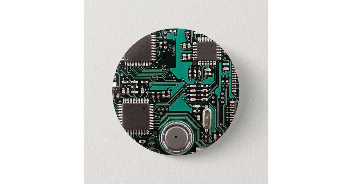 Circuit board button | Zazzle